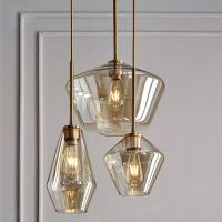China JYLIGHTING Nordic Modern Cafe Ceiling Lighting Fixture Hand Blown Cylindrical Clear Glass Chandelier Pendant Light For Living Room Bedroom Modern Pendant Light for sale