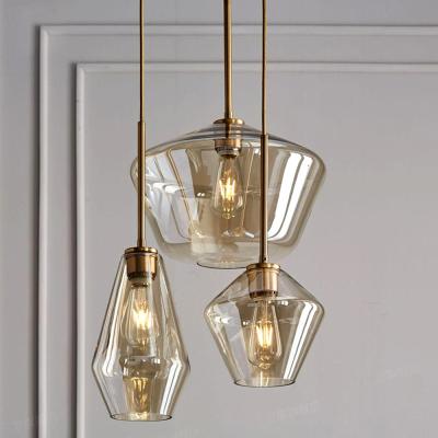 China JYLIGHTING Nordic Modern Cafe Ceiling Lighting Fixture Hand Blown Cylindrical Clear Glass Chandelier Pendant Light For Living Room Bedroom Modern Pendant Light for sale