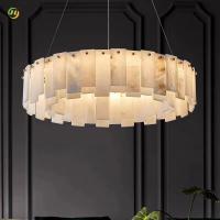 China JYLIGHTING All Copper Spanish Marble Living Room High End Light Luxury Post-modern Simple Study Bedroom Restaurant Modern Pendant Light for sale