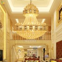 China JYLIGHTING Villa Staircase Crystal Lamp Gold Living Room Lamp Atmosphere Creative Chandelier Restaurant Lobby Hotel Crystal Pendant Light for sale