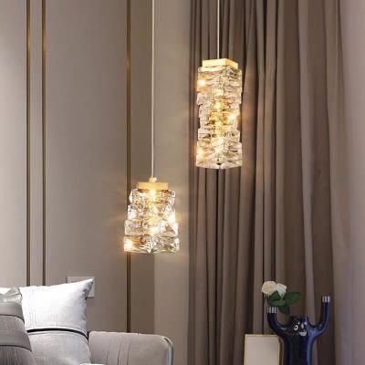 China JYLIGHTING Nordic Luxury K9 Crystal Chandelier Rectangular Stainless Steel Body For Hotel Bedrooms Dining Living Rooms Lights Modern Pendant Light for sale