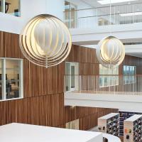 China JYLINGHTING Italian Elegant 360° Rotating Moon Chandelier Square Acrylic Frame Rectangle Dining Bar Decor Light AC 360° Metal Modern Pendant Light for sale