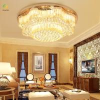 China JYLIGHTING Golden Crystal Lamp Bedroom Study Crystal Lamp Modern Simple Round Living Room LED Ceiling Light for sale