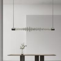 China Postmodern minimalist restaurant lamp nordic long glass office exhibition hall chandelier for sale