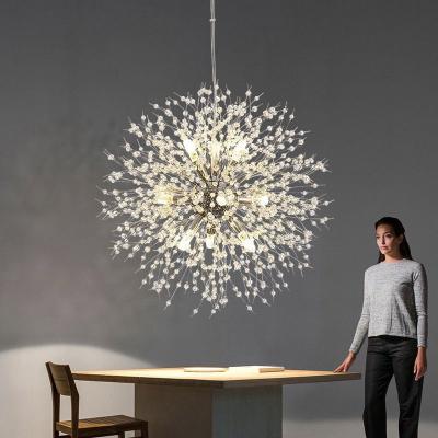 China JYLIGHTING Modern Nordic Style Crystal Dandelion Shape for Living Room Led Crystal Chandelier Nordic Pendant Light for sale