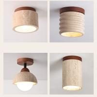 China JYLIGHTING Modern Environmentally Friendly Japanese Style Yellow Travertine Entrance LED Ceiling Light for sale