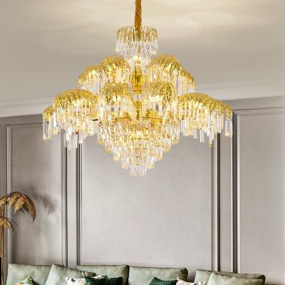 China JYLIGHTING French Luxury Large Crystal For Living Room Hotel Lobby Crystal Pentdant Light for sale