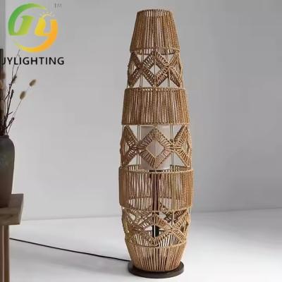 China JYLIGHTING Japanese Style Bamboo Woven Chandelier Rural Homestay Art Decoration Pendant Lamp Living Dining Bedroom Light Floor for sale