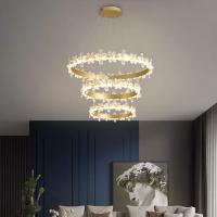 China JYLIGHTING Quality Post-Modern Villa Bedroom Fancy Linear Led Ribbon Engineering High Ceiling Hotel Chandeliers Rattan Chandelier Lighting Modern Pendant Light for sale