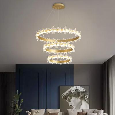 China JYLIGHTING Quality Post-Modern Villa Bedroom Fancy Linear Led Ribbon Engineering High Ceiling Hotel Chandeliers Rattan Chandelier Lighting Modern Pendant Light for sale