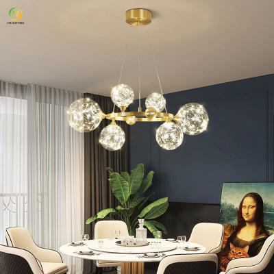 China JYLIGHTING Nordic Living Room Light Luxury Atmosphere Glass Modern Simple Creative Round Restaurant Bedroom Modern Pendant Light for sale