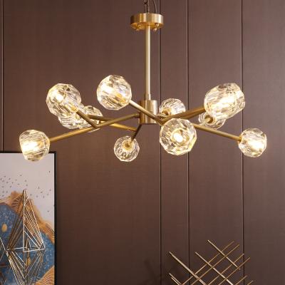 China JYLIGHTING Modern Style Crystal Lamp Shade G9 Led Ceiling Lamp Golden Luxury Dinning Room Bedroom Pendant Light Hotel Restaurant Chandelier Modern Pendant Light for sale