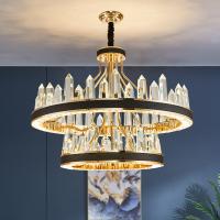 China JYLINGTING Luxury Crystal Chandelier European Wedding New Design Black LED Circle Lighting Square Oval Middle Wedding Decoration Modern Pendant Light for sale