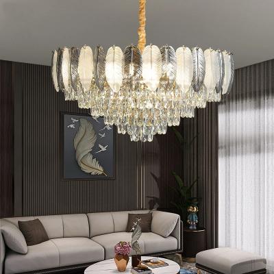 China JYLIGHTING Wholesale Rectangle Decorate Dining Room Large Big Pendant Ceiling Modern Luxury Crystal Chandelier Hanging Light Modern Pendant Light for sale