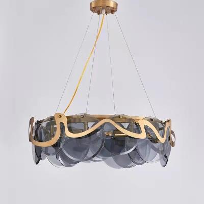 China JYLIGHTING Postmodern Chandelier Nordic Creative Circle Ring Grey White Glass Pendant Light for Dining Room Modern Pendant Light for sale