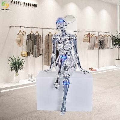 China JYLIGHTING Decoration Future Mechanical Goddess Sculpture Art Figure Model Large Modern Floor Light for sale