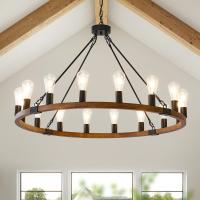 China JYLIGHTING Classic American Country Crtyle Iron Dining Room High End Wooden Color Modern Pendant Light for sale
