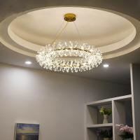 China JYLIGHTING Luxury Crystal Chandeliers Adjustable Height Single Double Ring-for Hotel Lobby Villa Home Decor Modern Pendant Light for sale