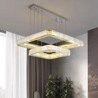 China Modern Luxury K9 Crystal Pendant Light Stainless Steel Golden for sale