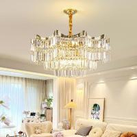 China Modern Gold Crystal Pendant Light for Living Room Dining Hotel for sale