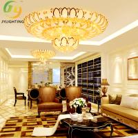 China JYLIGHTING European-style round golden lotus crystal chandelier, ceiling lamp, grand living room  Chandelier Pendant Lamp for sale