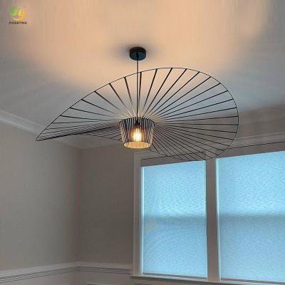 China JYLIGHTING French Straw Hat Chandelier Fabric Branch Designer Nordic Minimalist Living Room Dining Room Bedroom Hat Modern Pendant Light for sale