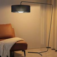 China JYLIGHTING Modern Minimalist Floor Lamp Cantilever Design with Geometric Iron Frame Drum Shade Black Color Modern Floor Light for sale