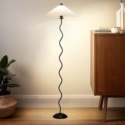 China JYLIGHTING Modern Medieval Pleated Floor Lamp for Home Retro Upright for Living Room Bedroom Nordic Decoration Bedside Atmosphere Lamp Modern Pendant Light for sale