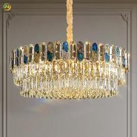 China JYLIGHTING Light Luxury Crystal Chandelier Living Room Main Light Modern Simple Atmosphere Luxury Villa Restaurant Bedroom Crystal Pendant Light for sale