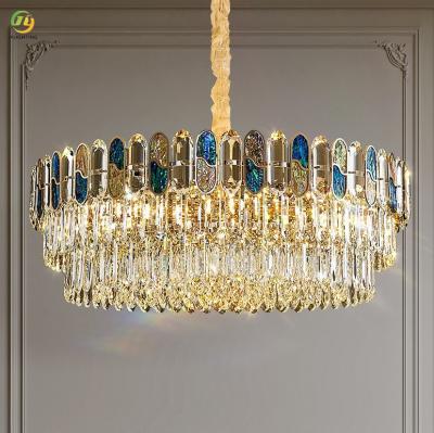 China JYLIGHTING Light Luxury Crystal Chandelier Living Room Main Light Modern Simple Atmosphere Luxury Villa Restaurant Bedroom Crystal Pendant Light for sale