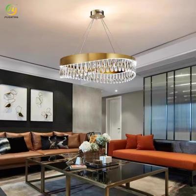 China JYLIGHTING Stainless Steel Crystal Living Room Minimalist Light Luxury Atmosphere Nordic Bedroom Restaurant 	Crystal Pendant Light for sale