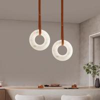 China JYLIGHTING Marble Ring Lamp Pendant Light Full Copper Spanish Marble Small Chandelier Bedroom Bedside Designer Pendant Lighting for sale