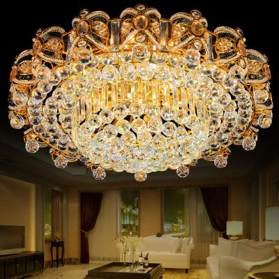 China Round Living Room Lamp Modern Minimalist Crystal Lamp LED Bedroom Luxury Crystal Ceiling Lamp for sale
