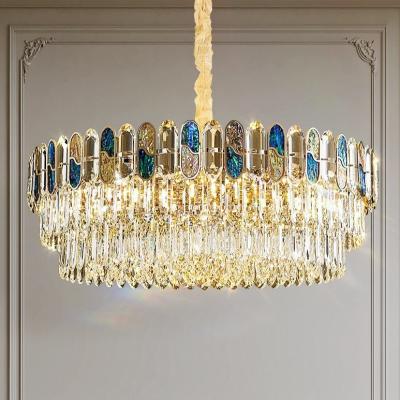 China JYLIGHTING Crystal Chandelier Modern Luxury Living Room Hall Light Creative Restaurant Pendant Light Colorful Shell Chandelier for sale