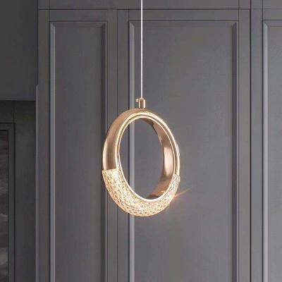 China Modern Gold LED Acrylic Chandelier Home Decorative Hanging Pendant Light for Living Room for sale