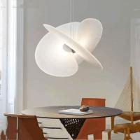 China JYLIGHTING Wabi Sabi Pendant Light Modern Silk Chandelier Living Room Dinning Room Shamrock White Silk Pendant Light for sale