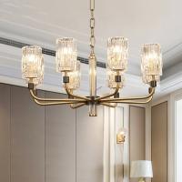China JYLIGHTING Crystal Chandelier Living Room All Copper Light Luxury Hall Bedroom Restaurant Study Chandelier Hotel Pendant Light for sale