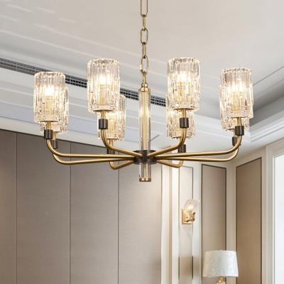 China JYLIGHTING Crystal Chandelier Living Room All Copper Light Luxury Hall Bedroom Restaurant Study Chandelier Hotel Pendant Light for sale