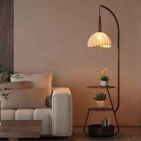 China JYLIGHTING Floor Lamp Living Room Sofa Side Table French American Retro Bedside Shelf Integrated Bedroom Standing Table Lamp for sale