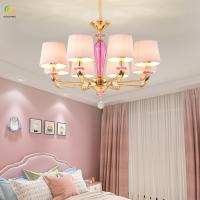 China JYLIGHTING Romantic Wedding Room Festive Bedroom European Style Crystal Children's Room pink Blue Decorative Bedroom Modern Pendant Light for sale