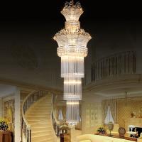 China JYLIGHTING S Golden Crystal Pendant Light Villa Stair Luxury Crystal Chandelier Wedding Hotel Hall LED Crystal Lamp for sale