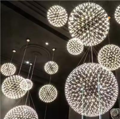 China JYLIGHTING Sparkle Chandelier Modern Light Luxury Mall Hotel Lobby Dining Room Spark Ball Globe Pendant Lamp Stair Pendant Light for sale