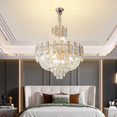China Dining Room Hanging Crystal Chandelier Light Modern Led Living Room Hotel Art Decor Rectangle Pendant Light for sale
