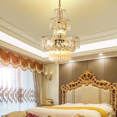 China Modern Chandeliers Lights Transparent Crystal Gold Metal Chandelier Light Pendant Lighting for sale