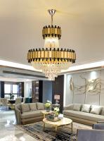 China Luxury Ceiling Chandelier Indoor Black Gold Modern LED Home Living Room Crystal Chandeliers Pendant Light for sale