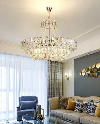 China Light Luxury Modern Retro Staircase Chandelier Hollow Crystal Chandelier for Hotel Villa Shopping Mall Wedding for sale