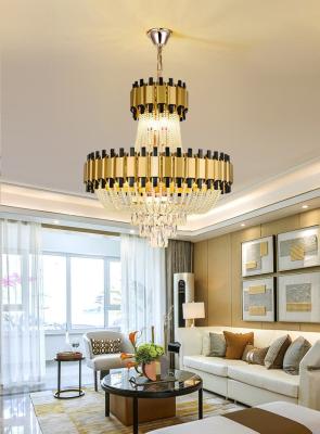 China Custom Hotel Party Events Hanging Lamp Staircase Wedding Decorative Crystal Luxury Led Chandelier for sale