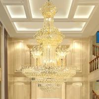 China Stair Crystal Chandelier Lighting Large Pendant Light High Ceiling Luxury Chandelier for sale