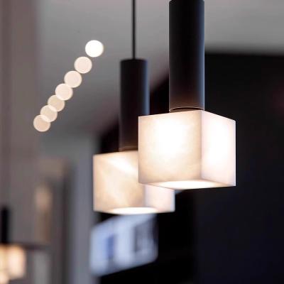 China Nordic Style Alabaster Indoor Decorative Kitchen Island Living Room Luxury Alabaster  Pendant Lights for sale