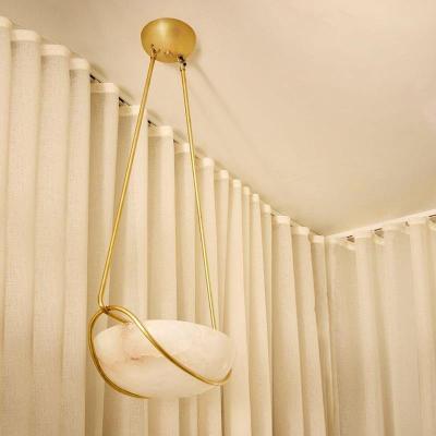 China Nordic Style Indoor Decorative Kitchen Island Living Room Luxury Alabaster Pendant Lights for sale